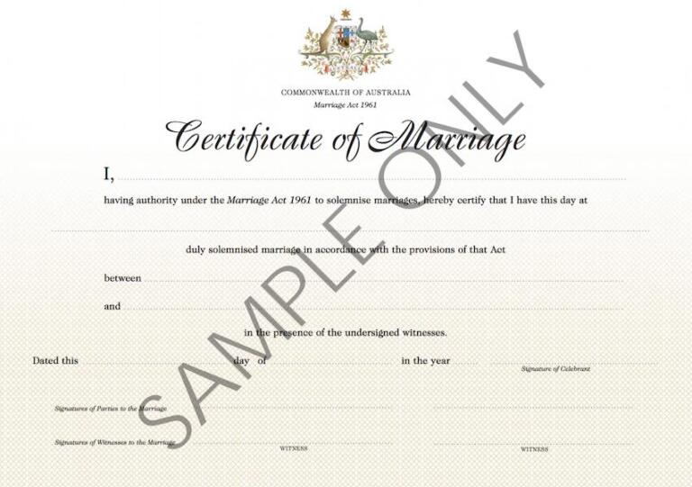 Certificate of Marriage Australia - Meriki Comito | Marriage Celebrant ...